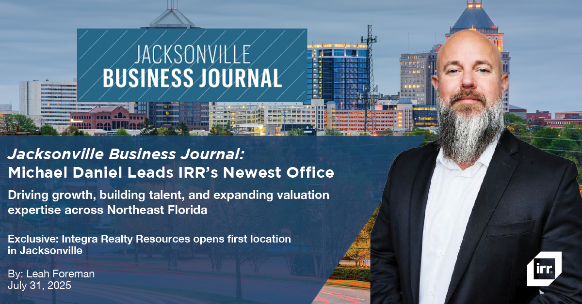 Jacksonville Business Journal: Michael Daniel Leads IRR’s Newest Office